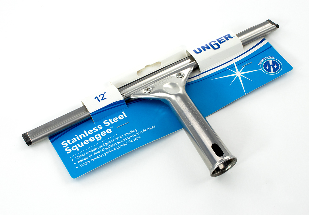 T110 - 12" wide Unger Professional Stainless Steel Glass Cleaning ...